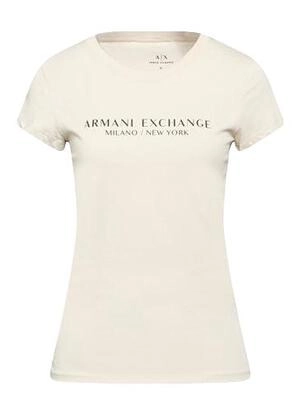 Armani Exchange Cotton Printed T-shirt - Beige