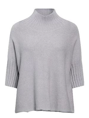 MANILA GRACE MANILA GRACE Knitted Turtleneck With 3/4 Sleeves Grey