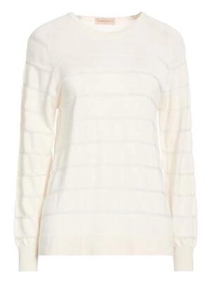PUROTATTO Silk And Cashmere Sweater With Metallic Stripes - White