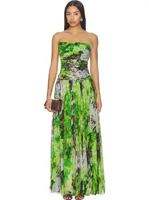 LA FUORI Fairy Fern Draped Maxi Dress - Printed