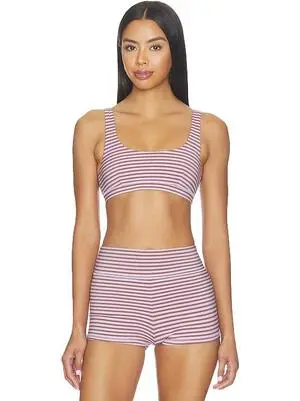 The Upside Miami Scoop Neck Jasmine Sports Bra In Lavender - Stripe