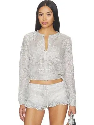 SIEDRES Poli Metallic Knit Cardigan - Silver