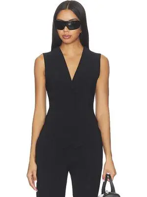 Norma Kamali Vest With Lapel - Black