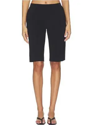 Norma Kamali Flat Front Bermuda Short - Black