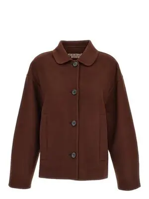 Marni Single-breasted Wool And Cashmere Jacket - Marrone