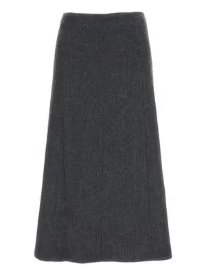 THELATEST Erica Wool-blend Flannel Midi Skirt - Grey