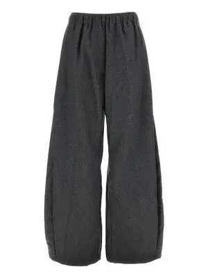 THELATEST E-dora Wool-blend Flannel Wide Leg Pants - Grey