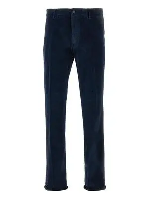 Incotex Ribbed Velvet Trousers - Blu