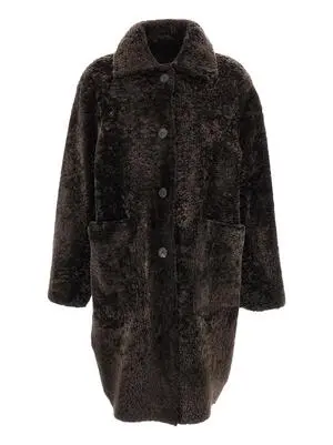 ARMA Zoey Reversible Shearling And Nappa Coat - Marrone
