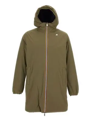 K-WAY Reversible Padded Jacket With Hood - Verde