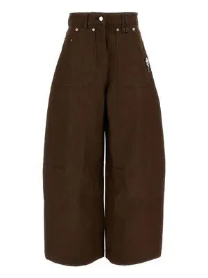 Simone Rocha Curved-leg Utility Jeans - Marrone