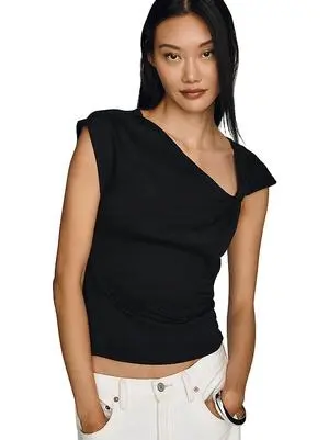 Anthropologie Asymmetrical Knot T-shirt - Black