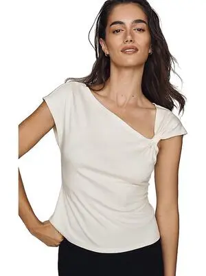 Anthropologie Asymmetrical Knot T-shirt - White