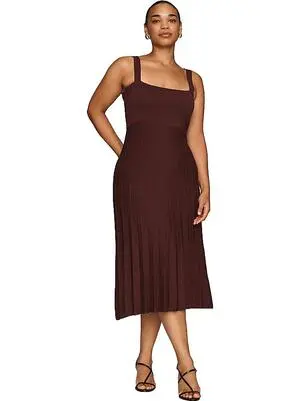 Maeve Pleated Midi Sweater Dress - Plum