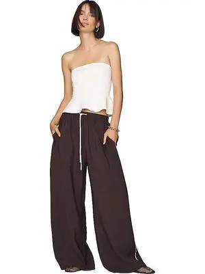 Maeve Silky Track Pants With Contrast Side Stripes - Java