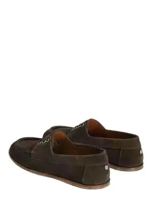 Dolce & Gabbana Derby Shoes In Split Leather - Brown