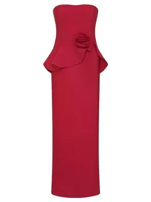 ROTATE BY BIRGER CHRISTENSEN Rotate By Birger Christensen Strapless Maxi Dress With Flower Detail