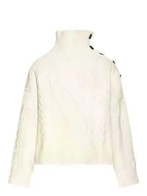 YVES SALOMON Yves Salomon Cable Knit Button-Detail Sweater