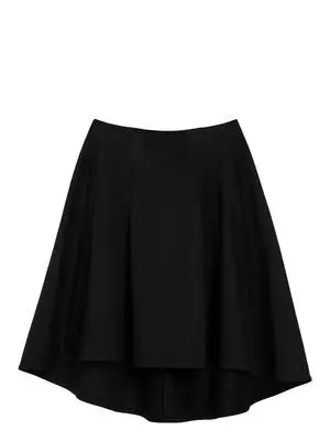 AMI Paris Midi A-line Cotton Skirt - Black