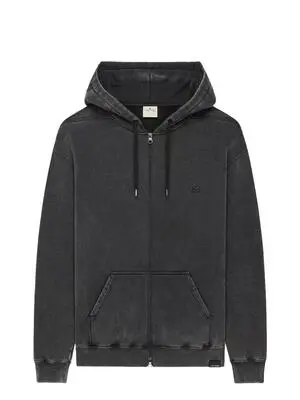 COURREGES Stonewashed Logo-print Hoodie - Black