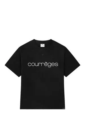 COURREGES Logo-print Oversized T-shirt Black
