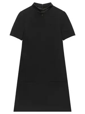 COURREGES Vinyl Collar A-line Mini Dress - Black