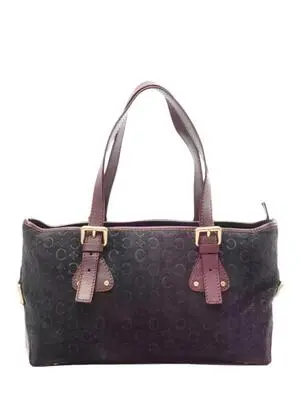 Celine 2000s C Macadam Suede Tote Bag - Black