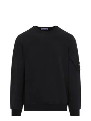Stone Island Logo Patch Pocket Sweatshirt - Black