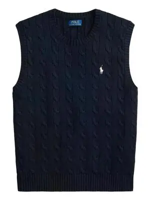 Polo Ralph Lauren Cable-knit Pony Sweater Vest - Blue