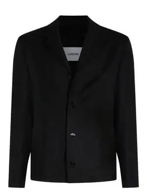 LARDINI Notch-lapel Button-up Blazer - Black