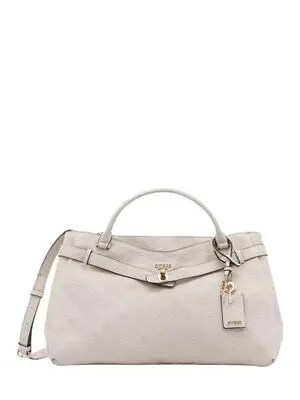 Guess Logo-embossed Padlock-detail Tote Bag - Neutrals