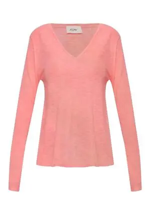 American Vintage American Vintage V-Neck Long-Sleeve Top Pink