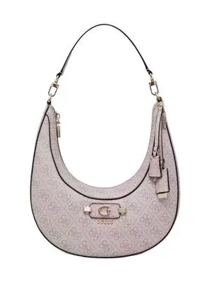 Guess Lindsey Monogram Curved Shoulder Bag - Pink