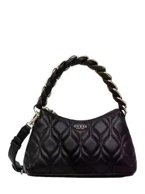 Guess Maxine Quilted Braided-handle Tote Bag - Black