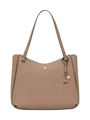 Guess Gilda Logo-plaque Saffiano-effect Tote Bag - Neutrals