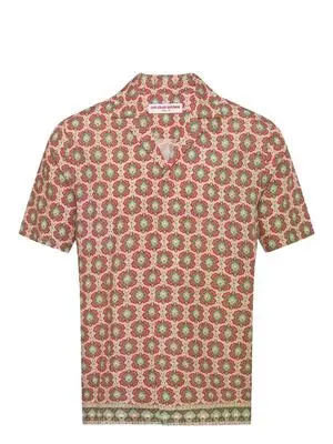 Orlebar Brown Geometric-print Camp-collar Shirt - Neutrals