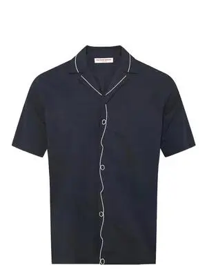 Orlebar Brown Maitan Border-embroidery Shirt - Blue
