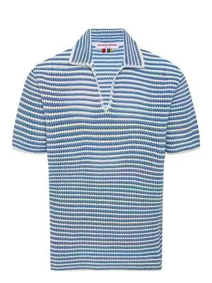 Orlebar Brown Batten Stripe-knit T-shirt - Blue