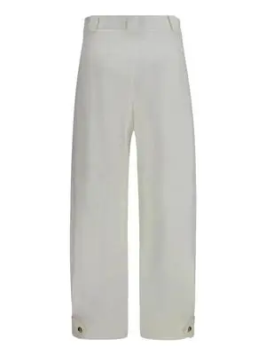 Max Mara Max Mara Adorni Button-Cuff Wide-Leg Trousers White