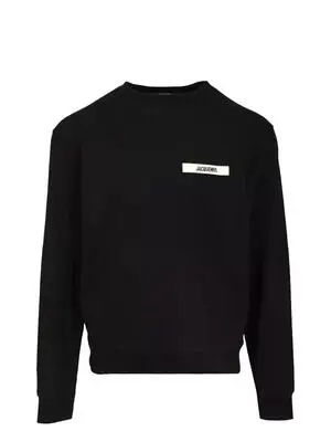 Jacquemus Logo-patch Cotton Sweatshirt - Black
