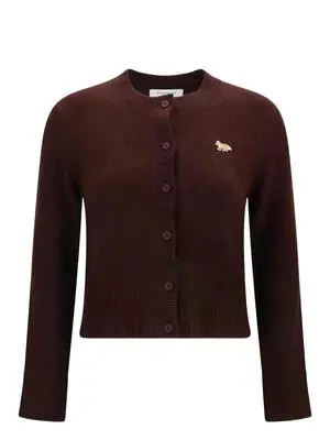 Maison Kitsuné Baby Fox-patch Fitted Cardigan - Brown