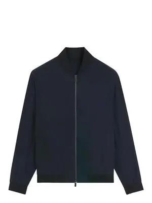 BOSS Slim-fit Micro-patterned Stretch Jacket - Blue
