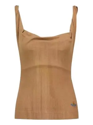 VIVIENNE WESTWOOD Anna Ribbed Knit Top - Neutrals