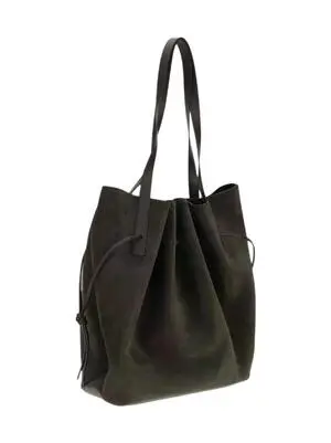 Yuzefi Scallop Drawstring Tote Bag - Brown