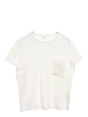 Hermès Embroidered Cotton Crewneck T-shirt - White
