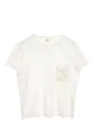 Hermès Embroidered Cotton Crewneck T-shirt - White
