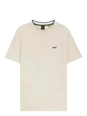 BOSS Logo-detail Crew-neck T-shirt - Neutrals