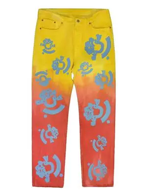 DENIM TEARS Bstroy 501 Graphic Print Jeans - Yellow