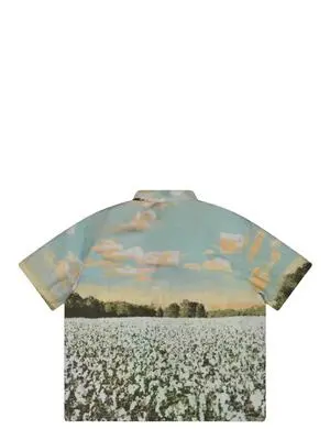 DENIM TEARS X Tropical Futures Graphic-print Button-up Shirt - Blue