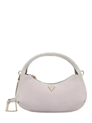 Guess Gilda Logo Plaque Chain Link Shoulder Bag - White